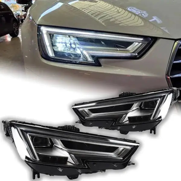 Audi A4 B9 Headlights 2017-2020 A4L LED Headlight Projector Lens DRL ...