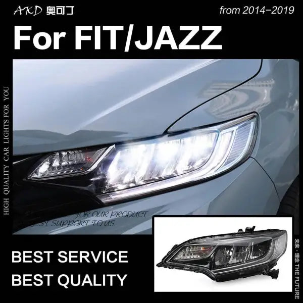 Car Styling Head lamp light for Honda Fit Headlights 2014-2019 Jazz LE