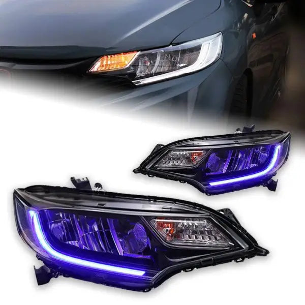 Car Styling Head lamp light for Honda Fit Headlights 2014-2019 Jazz LED ...