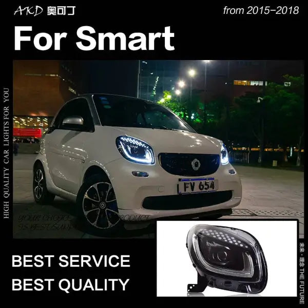 Car Styling Head lamp light for Smart Headlights 2015-2018 Smart for ...