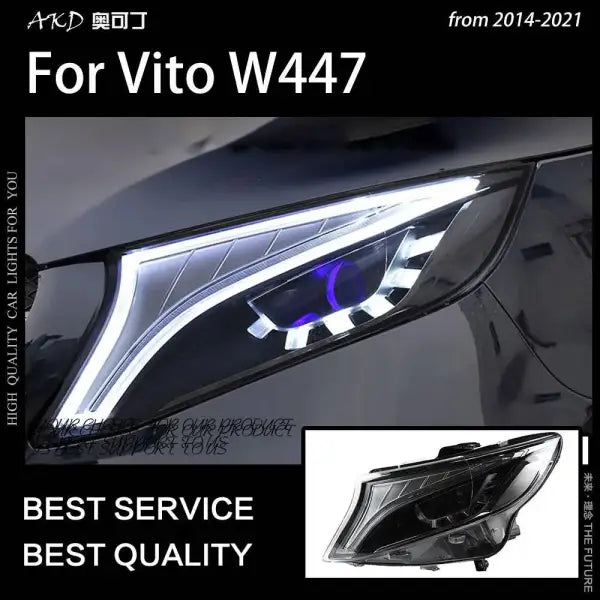 Car Styling Head lamp light for Vito Headlights 2014-2021 W447 LED Hea
