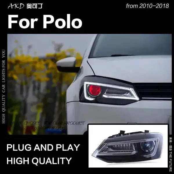 Car Styling for VW Polo Headlight 2010-2018 Vento LED Head lamp light ...