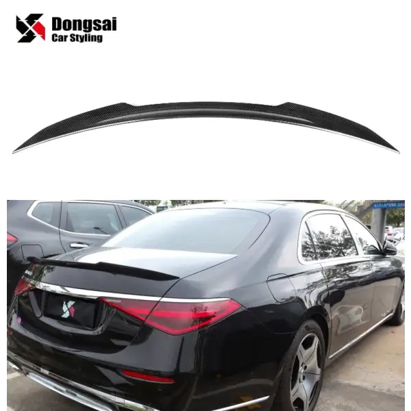 For Mercedes Benz S Class W223 X Style Dry Carbon Fiber Rear Trunk Lip ...