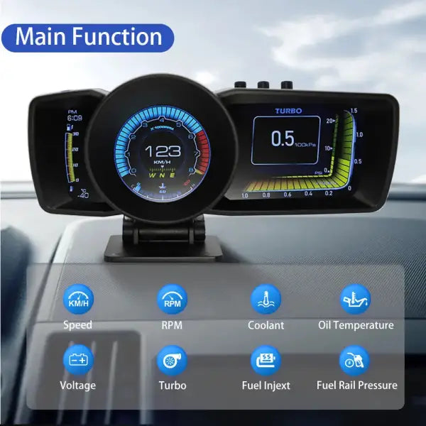 Smart Digital Obd 2 Gauge Multifunction Prodisplay OBD Live Voltage Sp