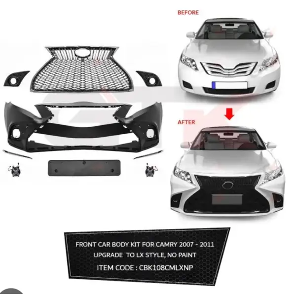 Toyota Camry 2007 2008 2009 2010 2011 Upgrade Lexus Body kit PP Front ...