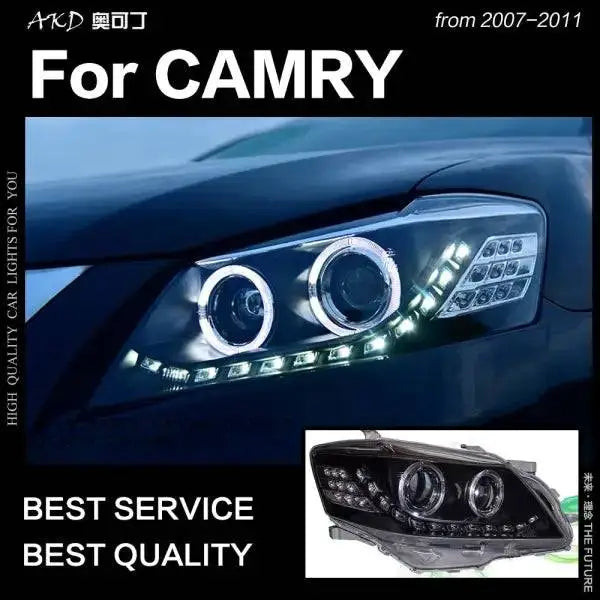 Toyota Camry Headlights 2009-2011 Camry V45 LED Headlight LED DRL Hid Bi Xenon Head lamp light ...