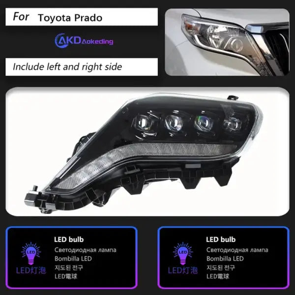 Toyota Prado LC150 2013-2017 LED Headlight LED DRL Hid Option Head Lam
